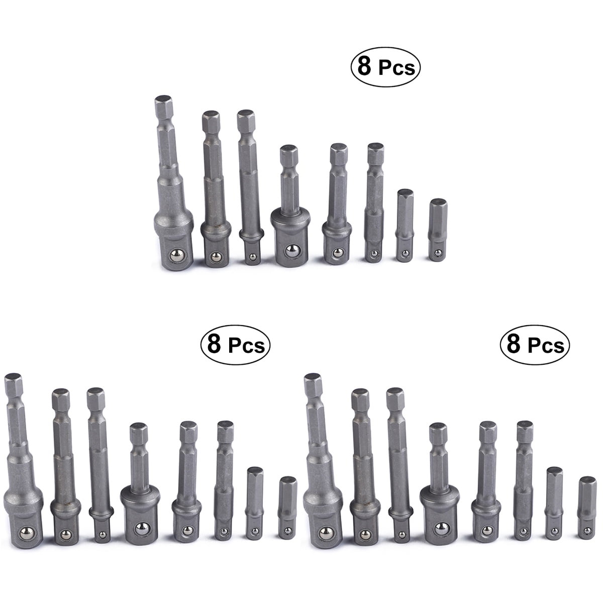 WSTEER 24 PCS Socket Adapter Set 1/4" 3/8" 1/2" Square Impact Socket ...