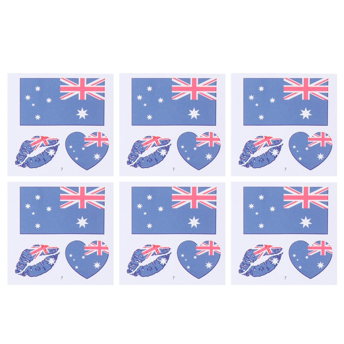 WSTEER 25 Sheets Waterproof National Flag Stickers Temporary Disposable ...