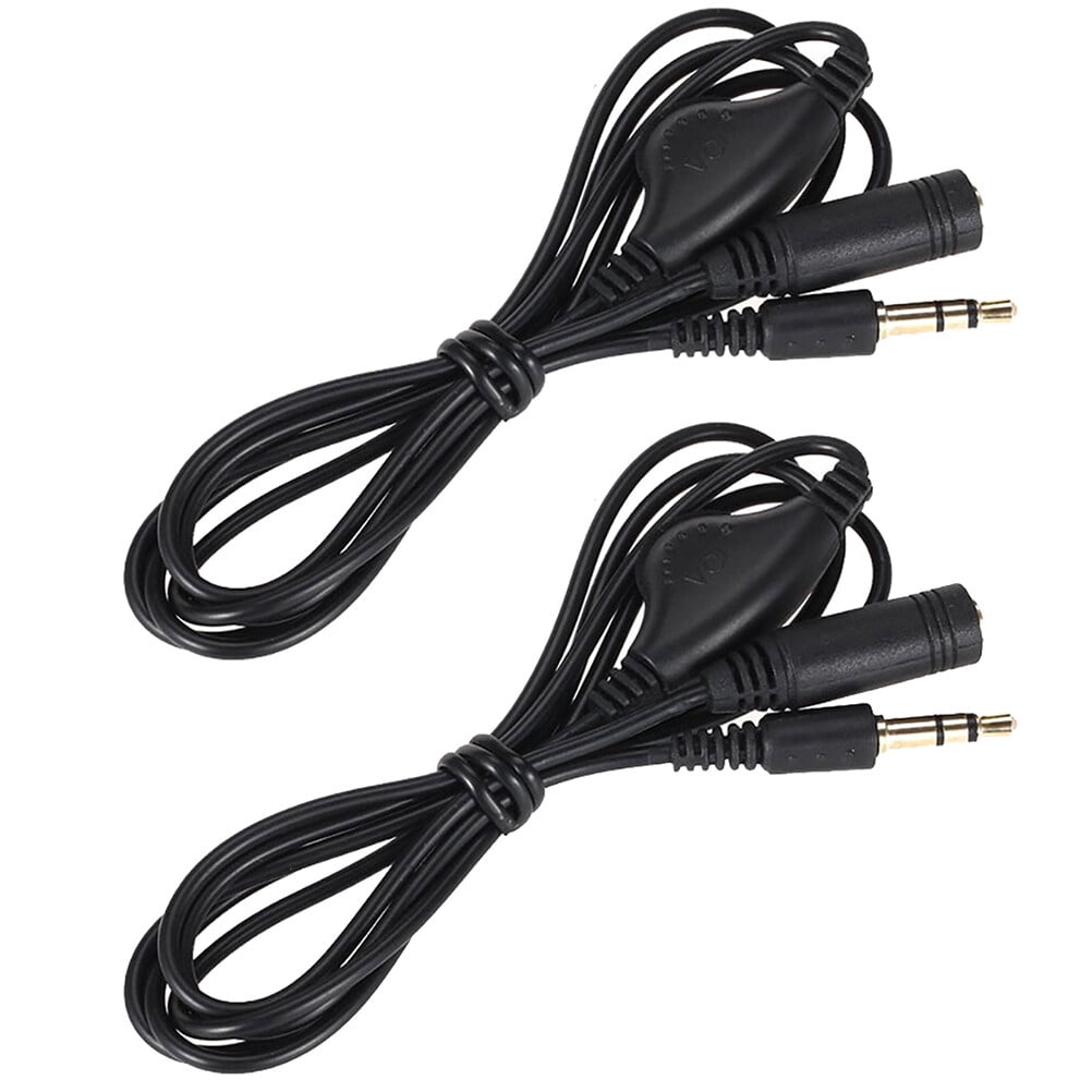 WSTEER 2PCS 3.5mm Male to Female Audio Extension Cord Pulley Adjusting ...