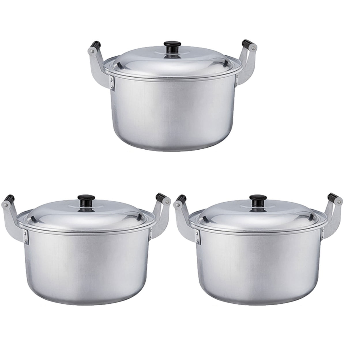 WSTEER 3pcs Soup Pot Traditional Stock Pot Thick Soup Pot Double Handle ...