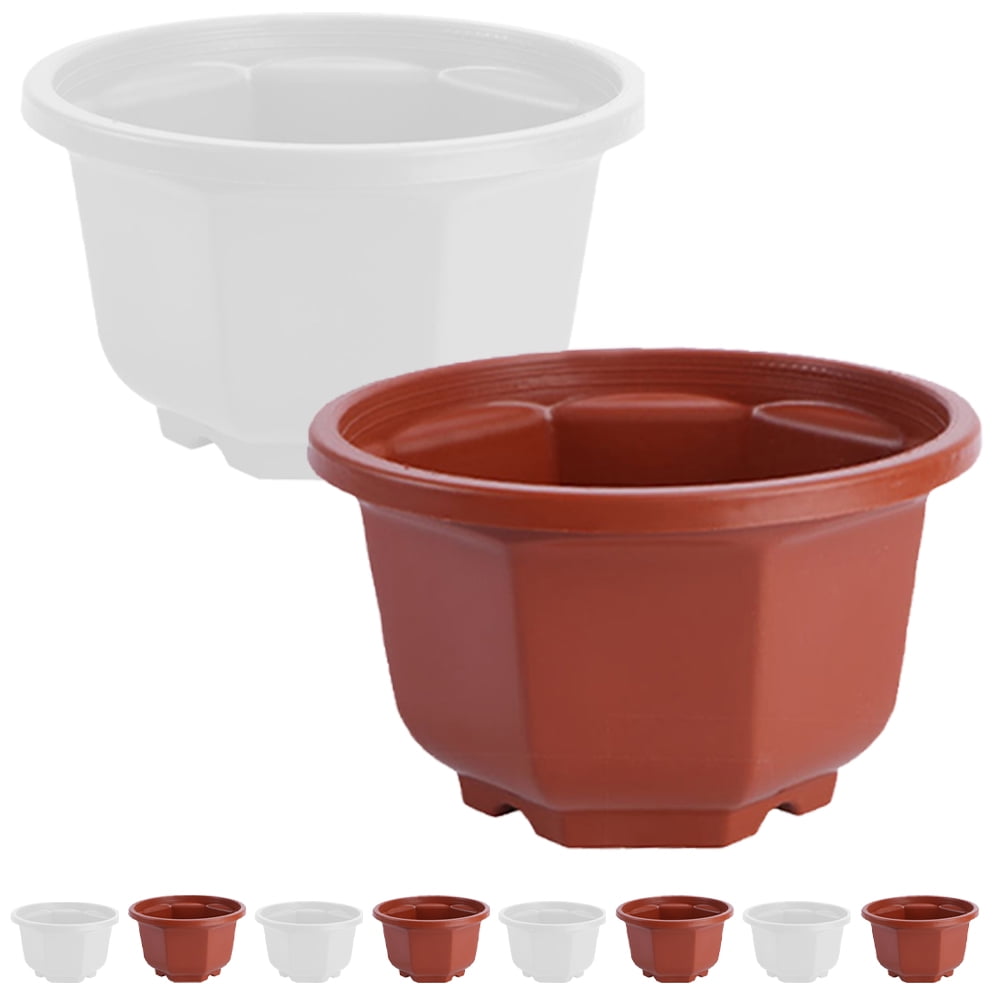 WSTEER 40Pcs Drainable Flowerpot Octagonal Plastic Plant Pot Plants ...