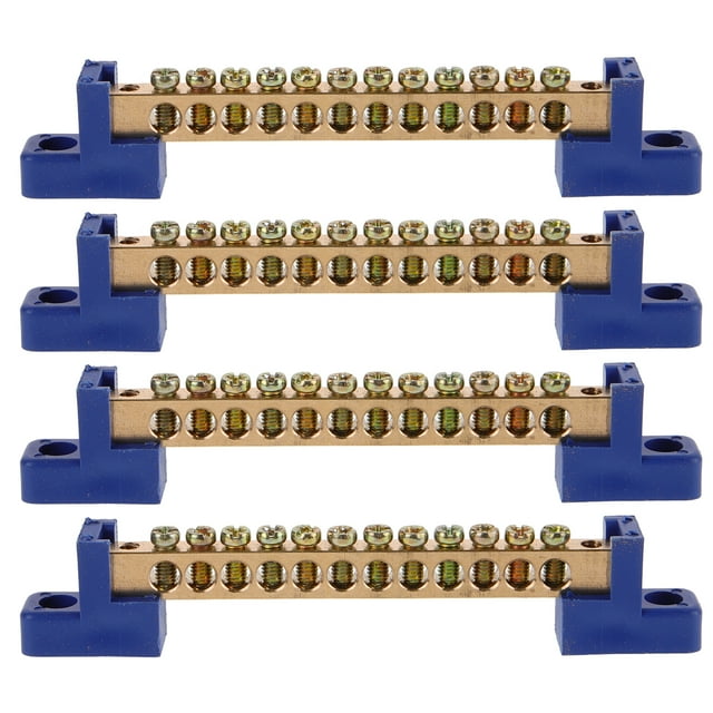 WSTEER 4Pcs Copper Ground Bars Grounding Busbar Bar Grounding Block ...