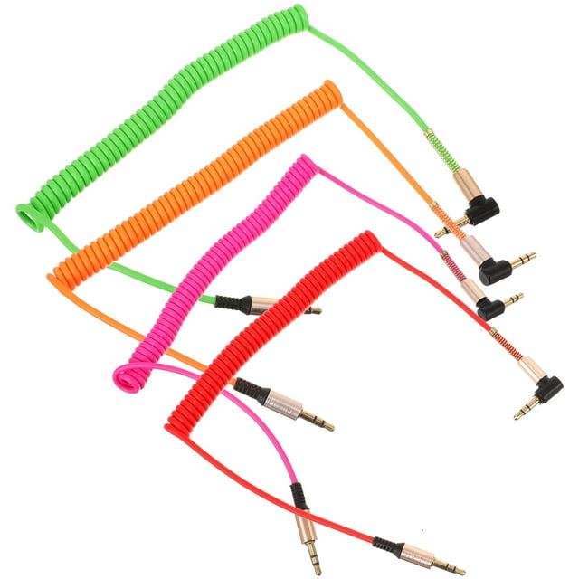 WSTEER 4pcs 3.5mm Audio Cable Male To Male Aux Cable Angled Stereo ...
