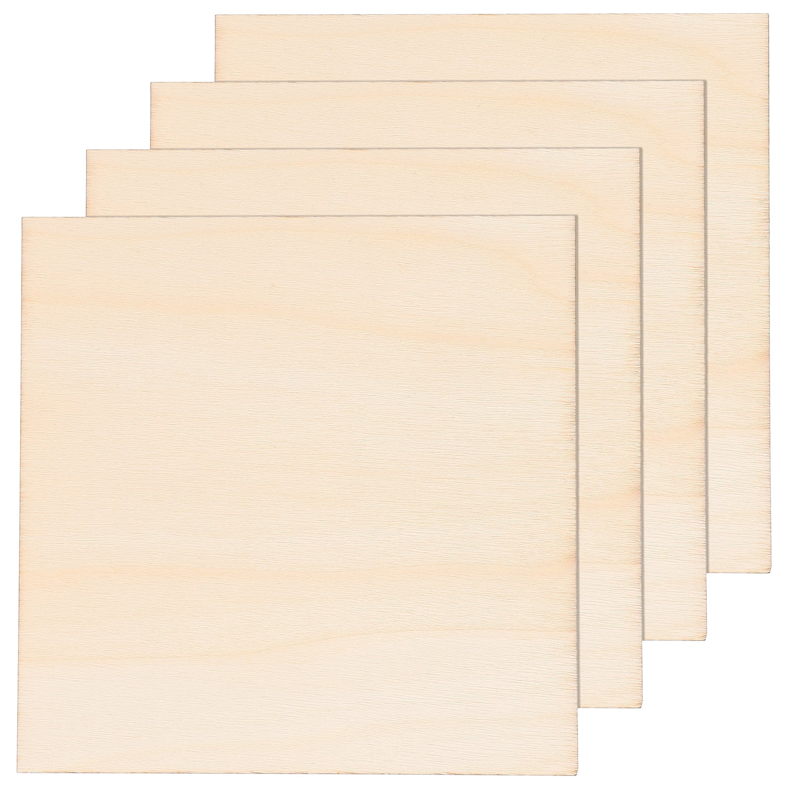 WSTEER 4pcs DIY Painting Wooden Slices Square Slices Wooden Crafts for ...