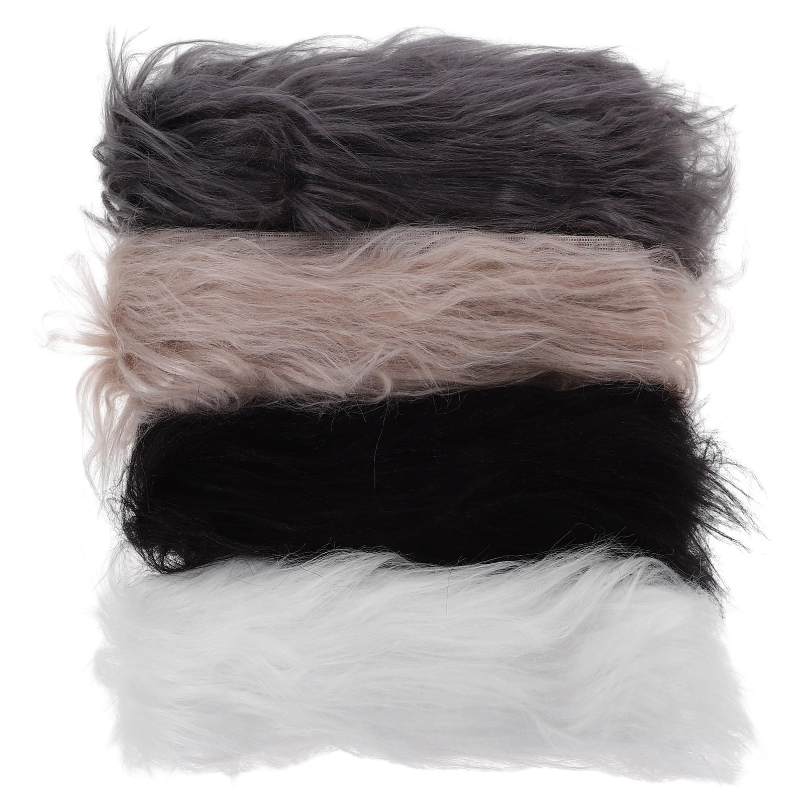 WSTEER 4pcs Faux Fur Ribbons Fabric Shaggy Fur Fabrics DIY Crafts ...