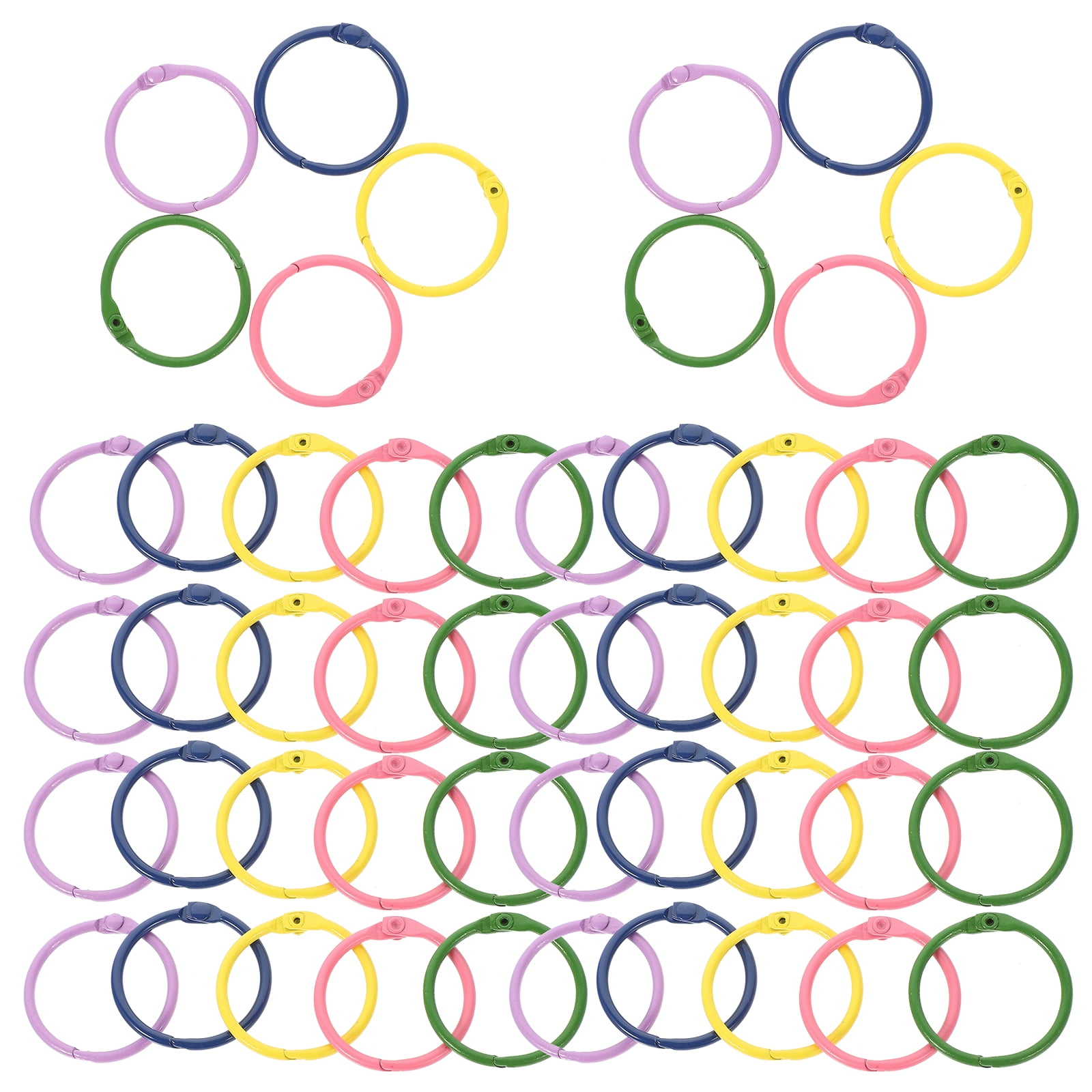 WSTEER 50pcs Loose Binder Rings Loose Leaf Rings for Art and Crafts ...