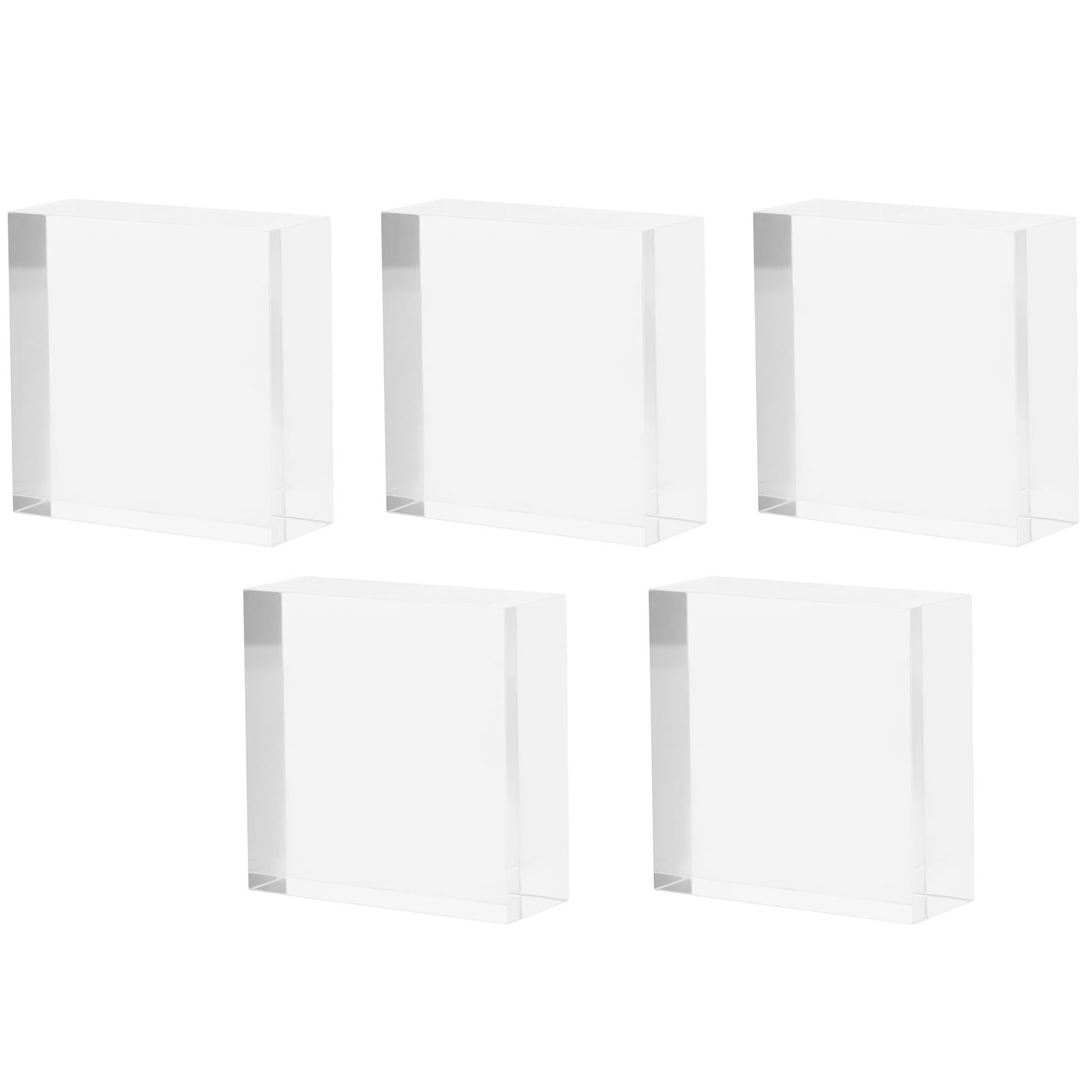 WSTEER 5pcs Acrylic Display Block Jewelry Display Base Transparent ...