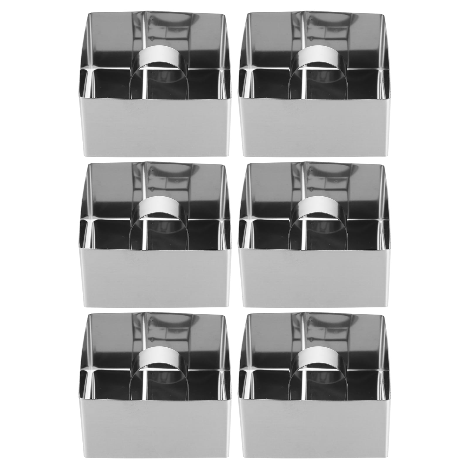 WSTEER 6 Sets Square Pastry Ring Molds Stainless Steel Mousse Rings ...