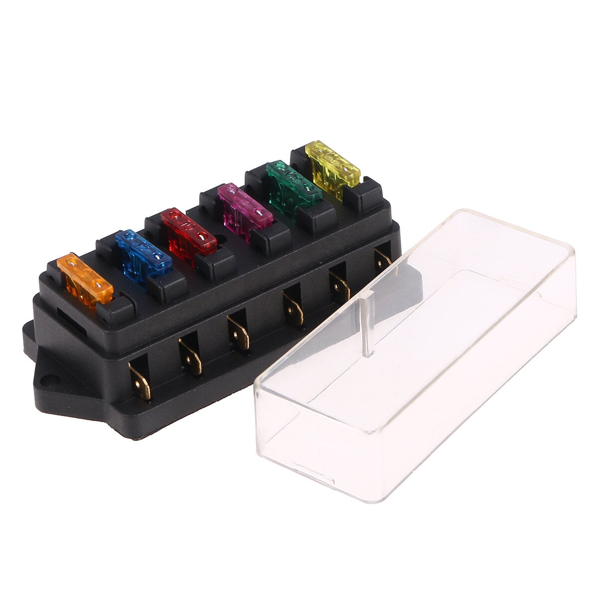 WSTEER 6-Way Illuminated Fuse Box Holder Block with for Automotive Boat ...