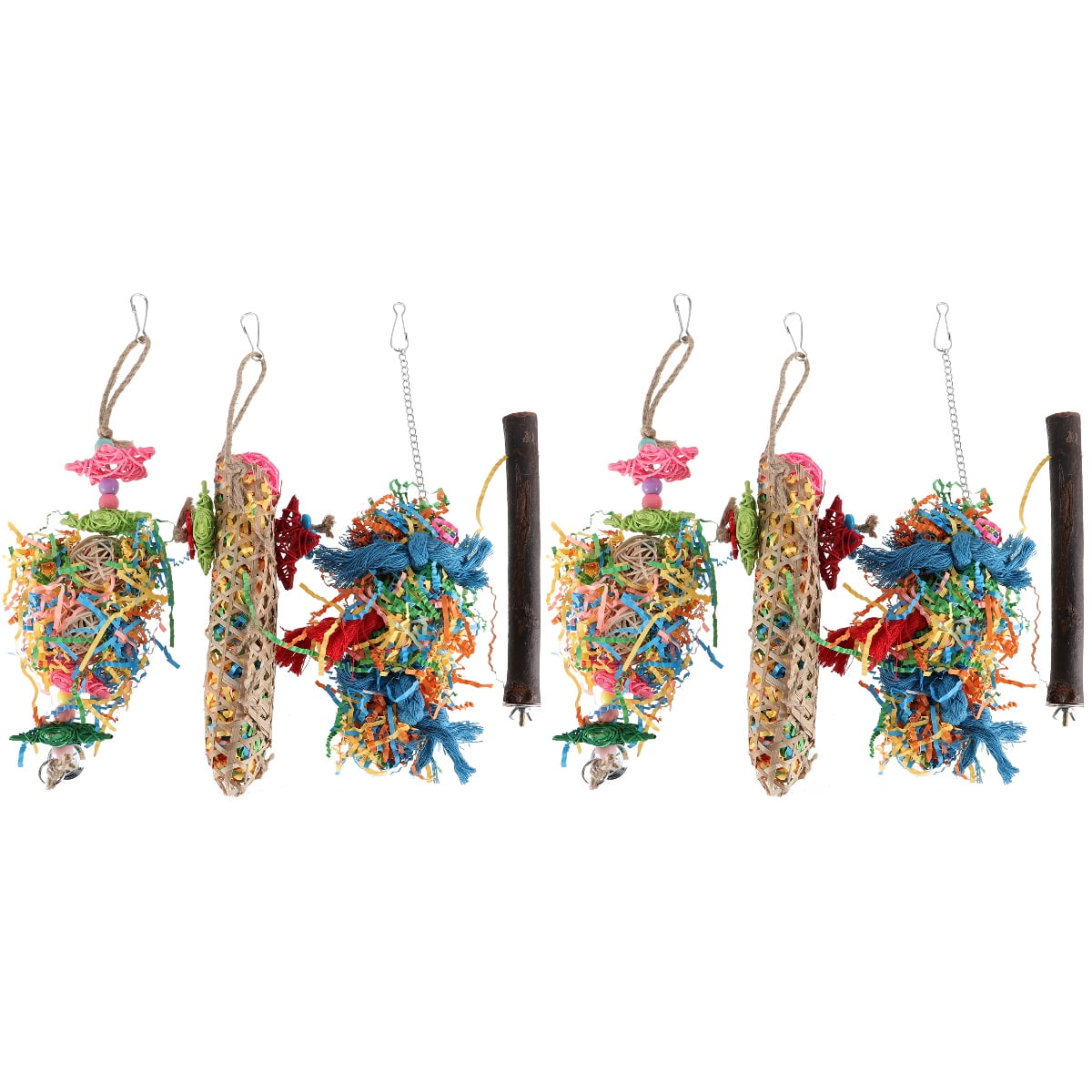 WSTEER 8 Pcs Bird Parrot Standing Pole Bite Resistant Bird Chewing ...