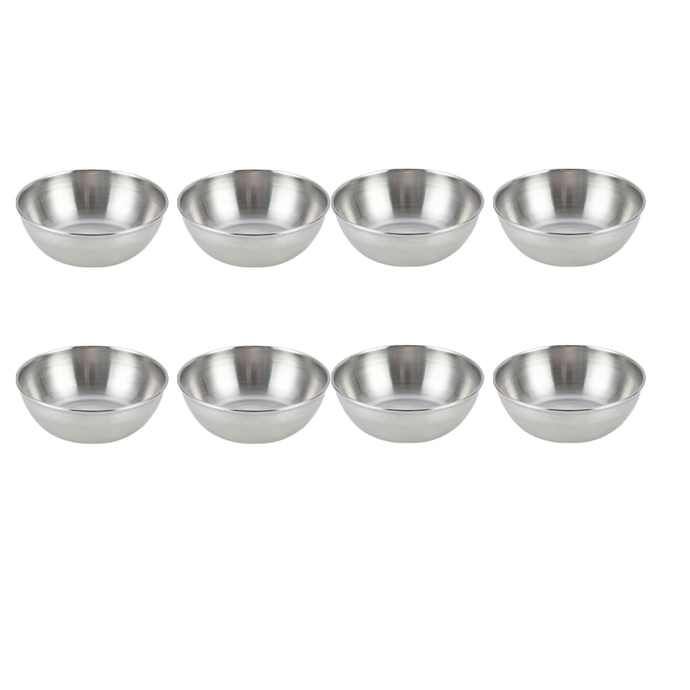 WSTEER 8pcs Stainless Steel Sauce Dishes Food Dipping Bowls Round ...