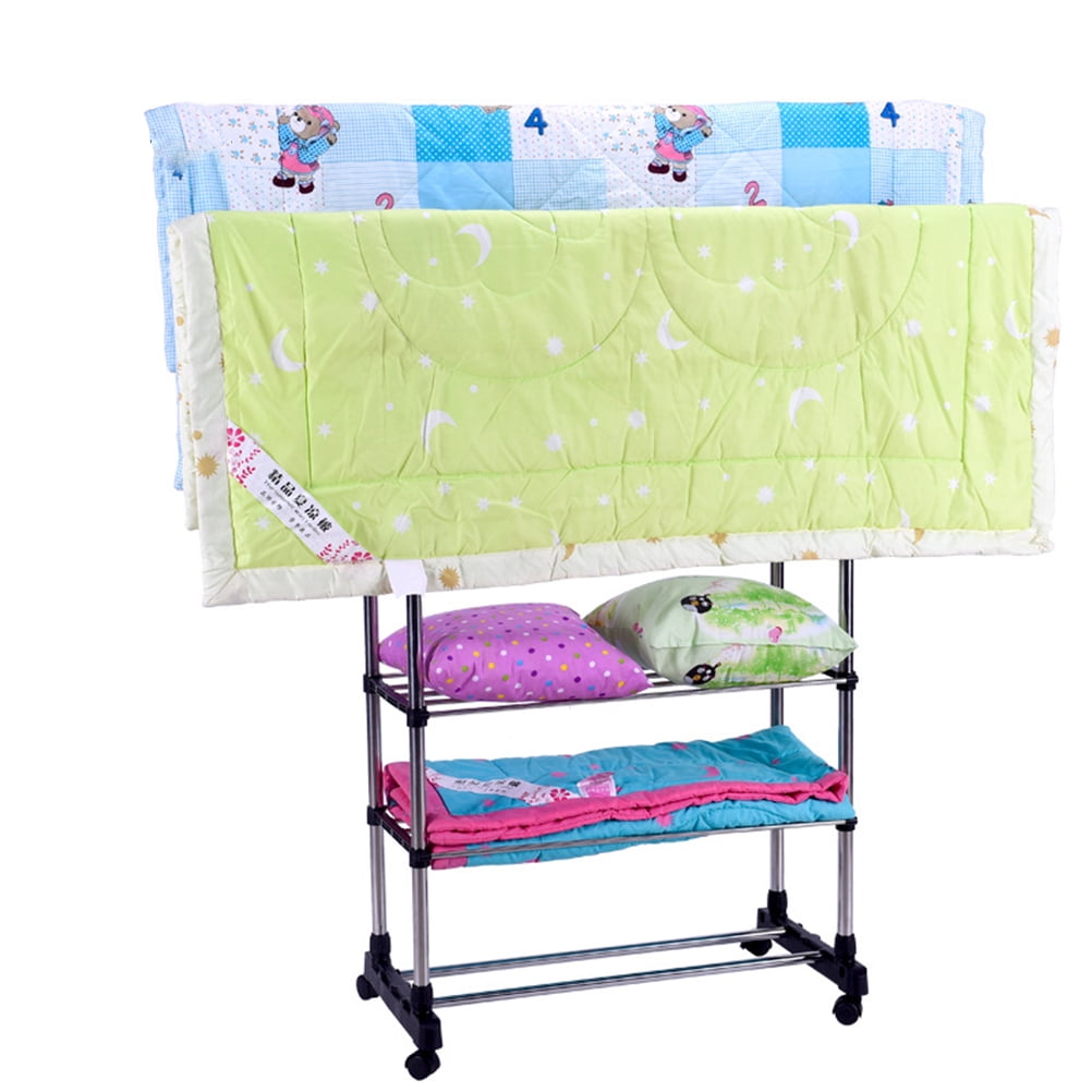 WSTEER Heavy Duty Double Rail Adjustable Telescopic Rolling Clothing ...