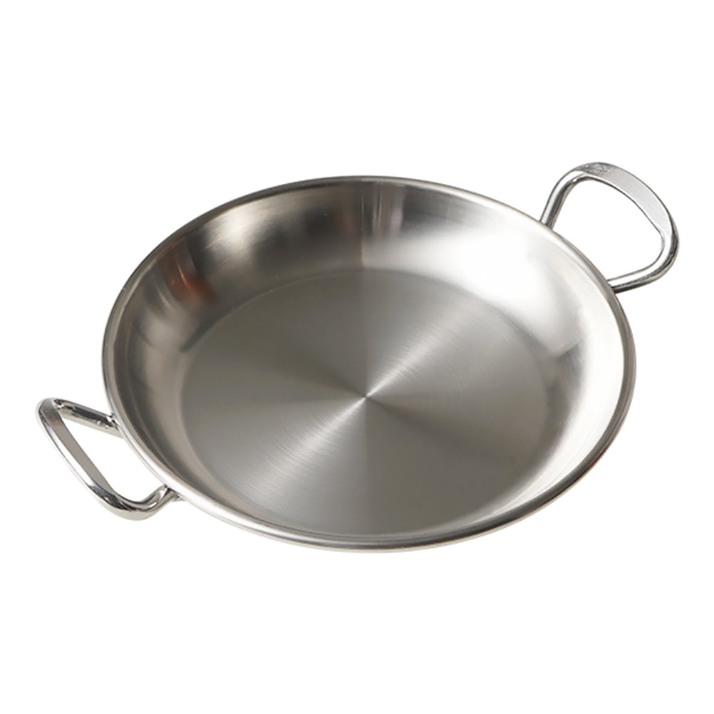 WSTEER Stainless Steel Food Plate Double Handle Snack Bowl Fried ...