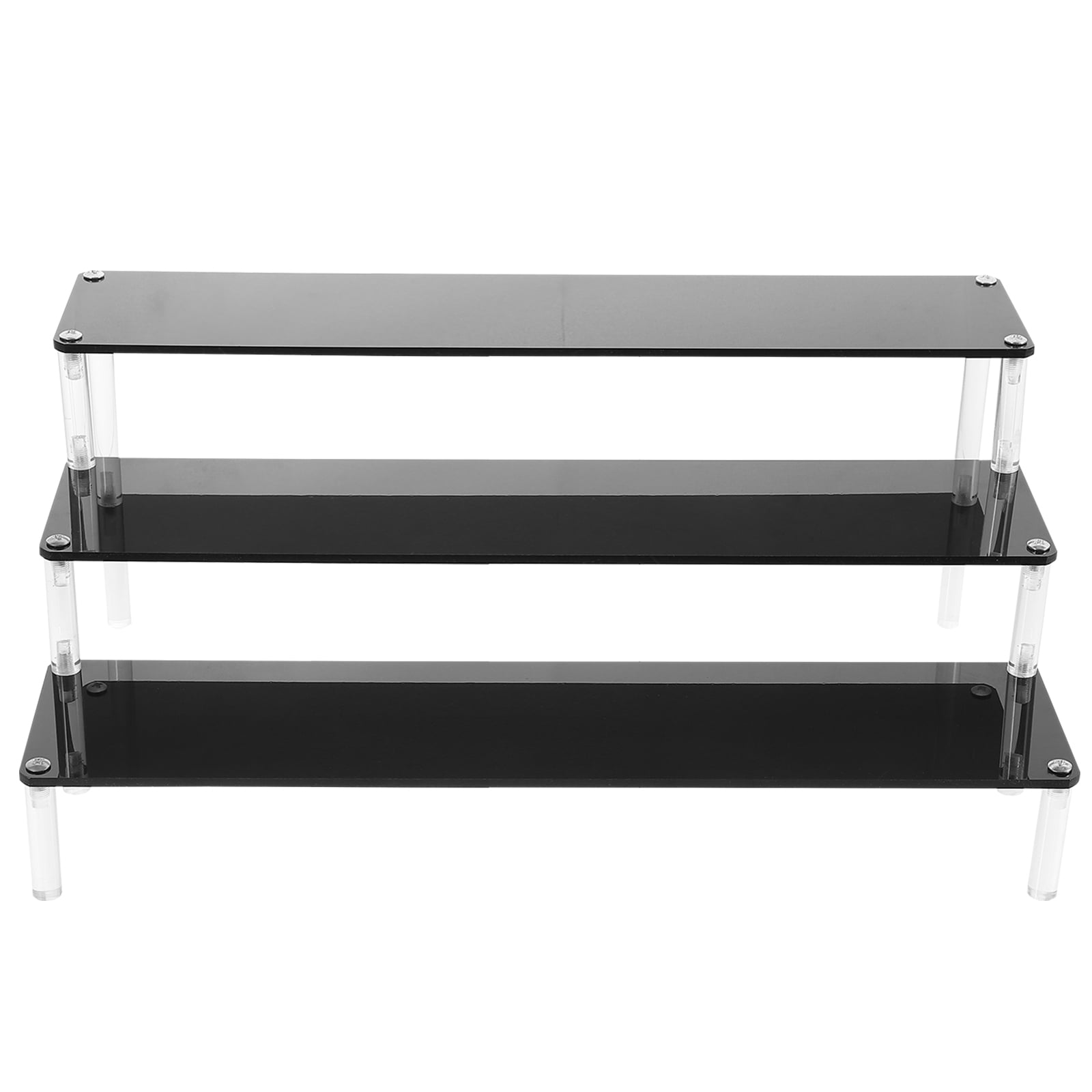 UPGRATOR Acrylic Tiered Display Shelf Black Home Users Business Owners ...