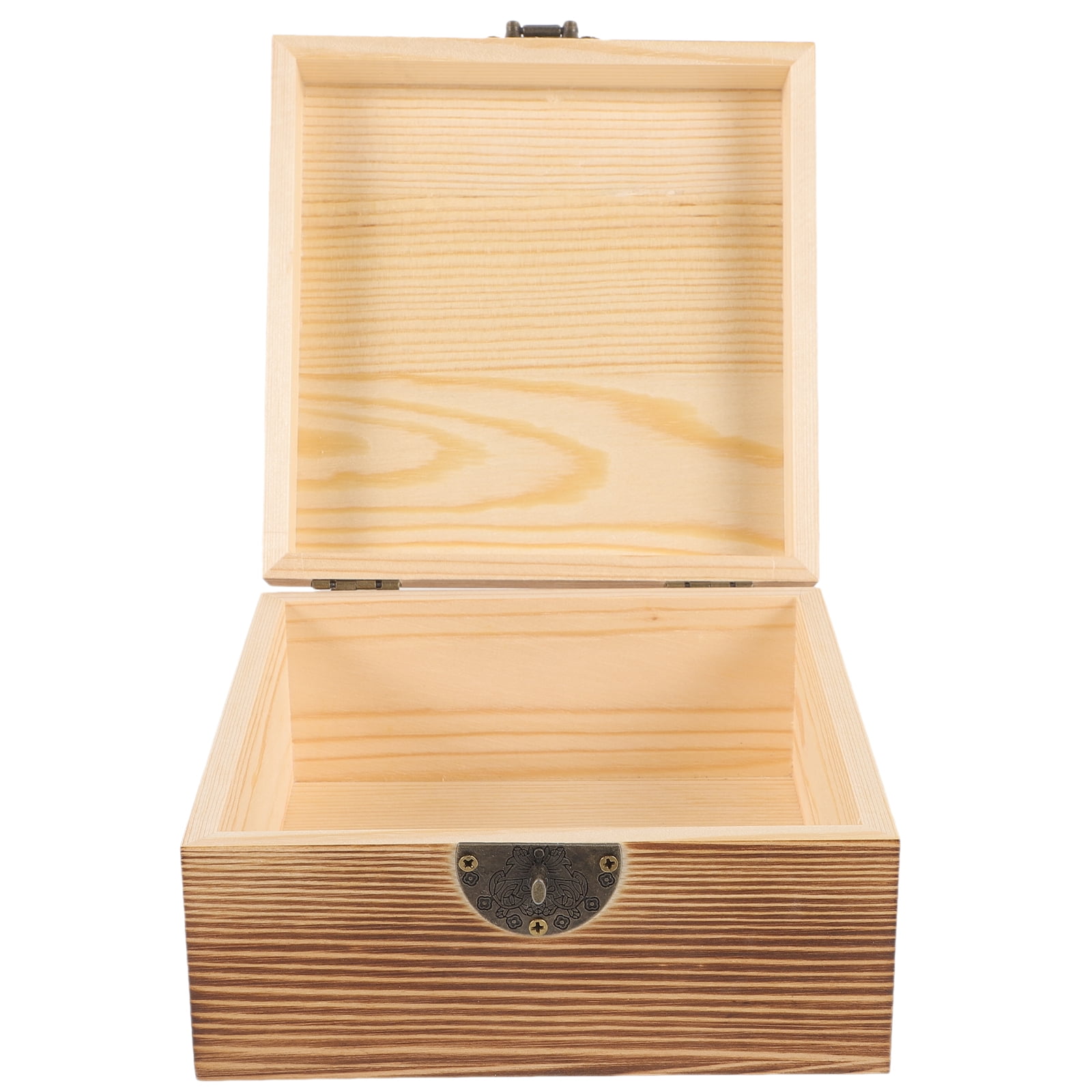 WSTEER Wood Box Wooden Storage Container Craft Box Decorative Storage ...