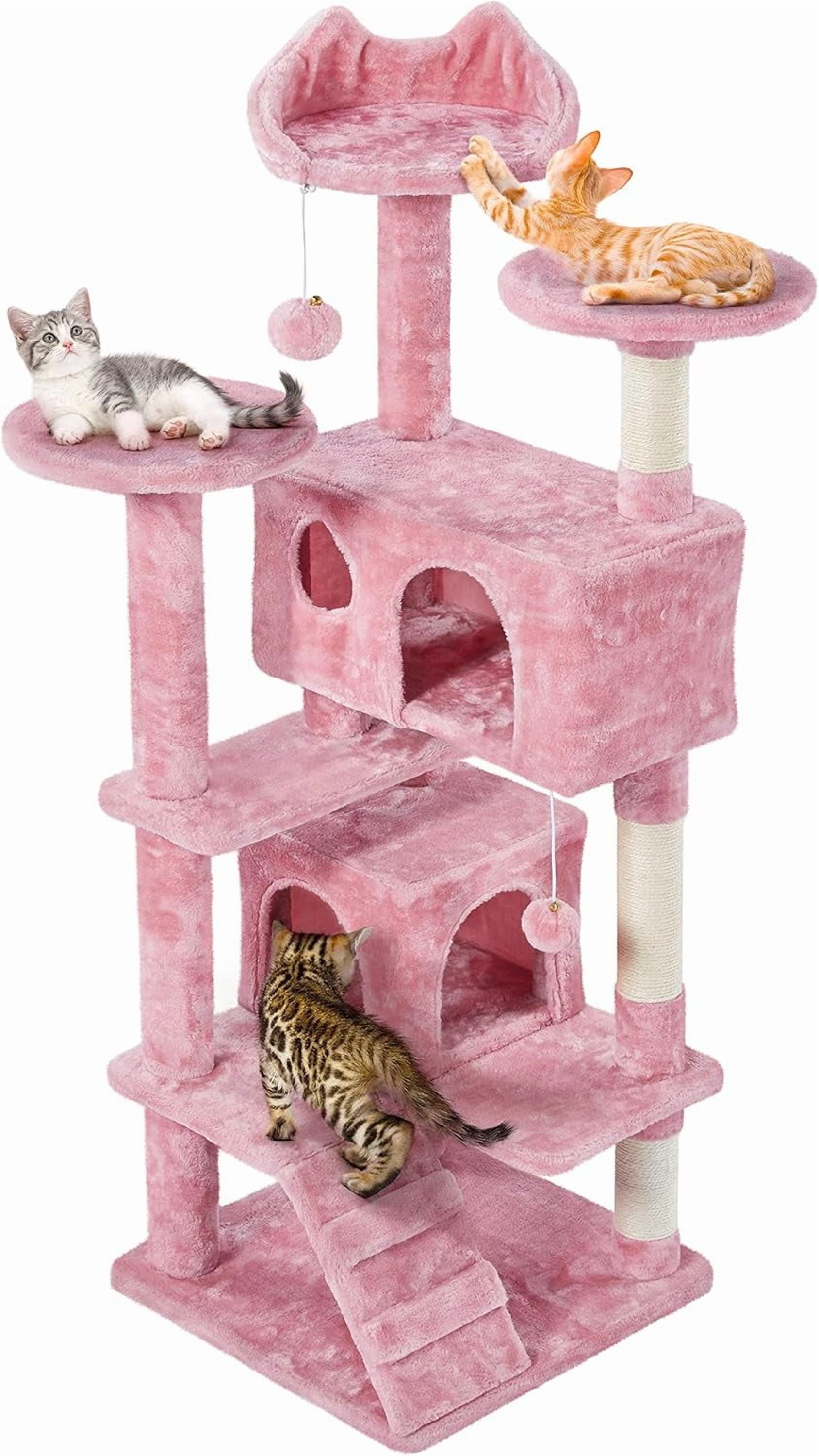 WSWJY 54in Cat Tree, Cat Tower w/Large Cat Condo Scratching Posts and ...