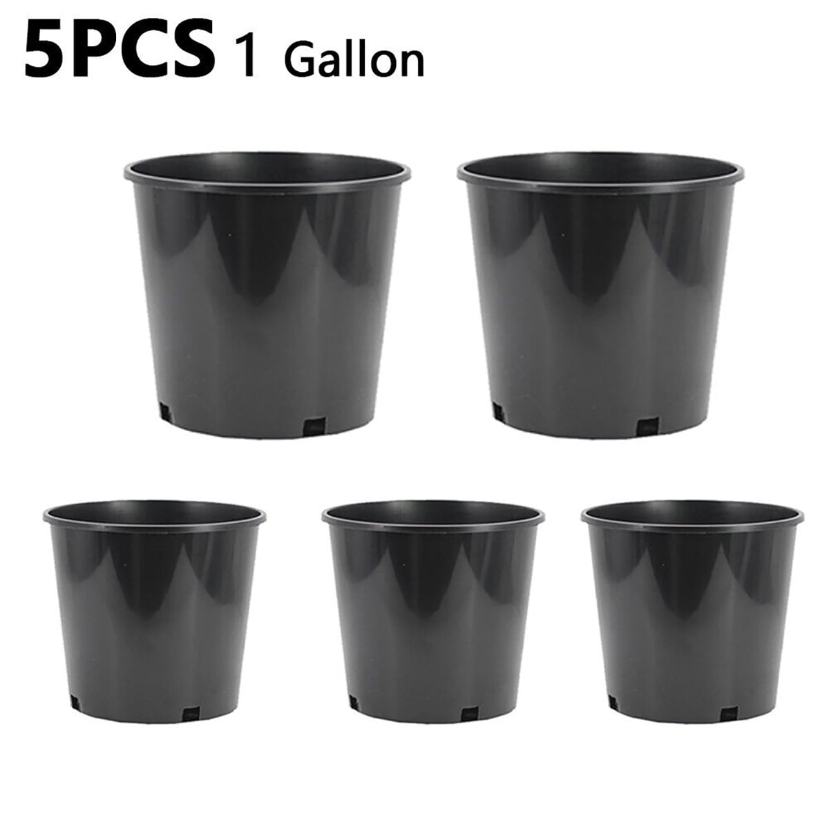 WSYW 1 Gallon Plastic Plant Flower Pot Nursery Garden Seed Containers 5 ...