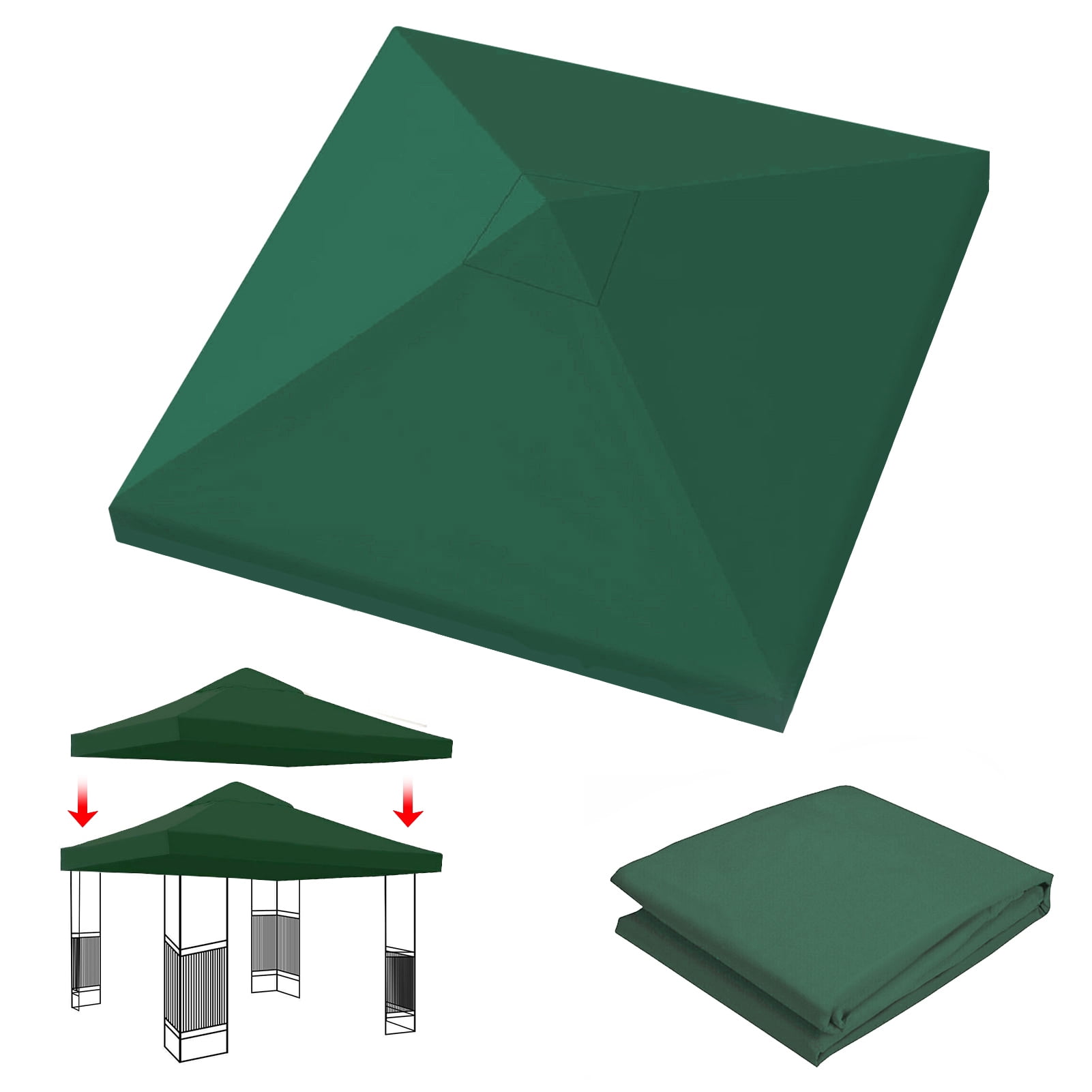 WSYW 10'X10' Gazebo Canopy Top Replacement, 1-Tier Gazebo Canopy ...