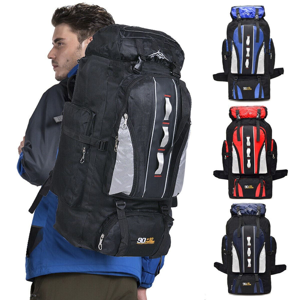 WSYW 100L Outdoor Hiking Backpack Camping Rucksack Unisex Waterproof ...