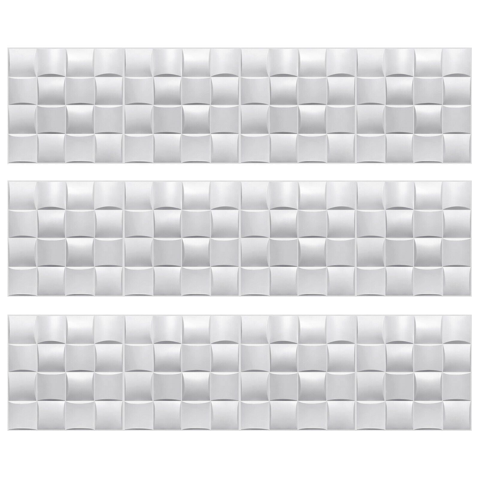 WSYW 12pcs PVC Tiles 3D Wall Panel Waterproof White Brick Wallpaper DIY ...