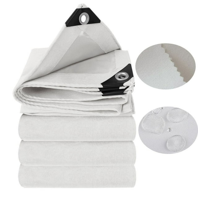 WSYW 16oz Heavy Duty Canvas Tarp Thick Tarpaulin Camping Garden Sun ...