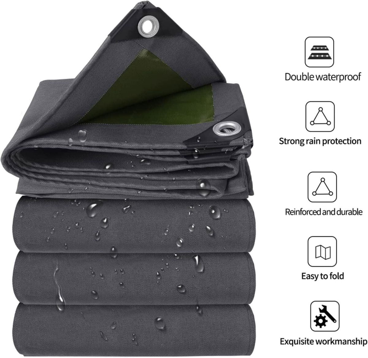 WSYW 16oz Heavy Duty Canvas Tarp Thick Tarpaulin Camping Garden Sun ...