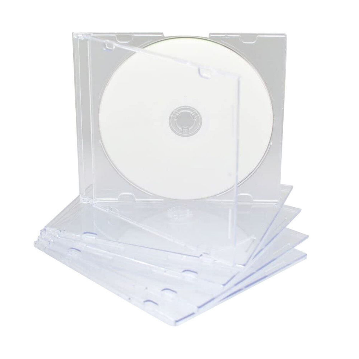 WSYW 200pcs 10.4mm Standard CD DVD Disc Jewel Case Storage Clear Tray ...