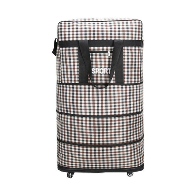 WSYW 3-Layer Expandable Rolling Duffle Bag Wheeled Luggage Oxford ...