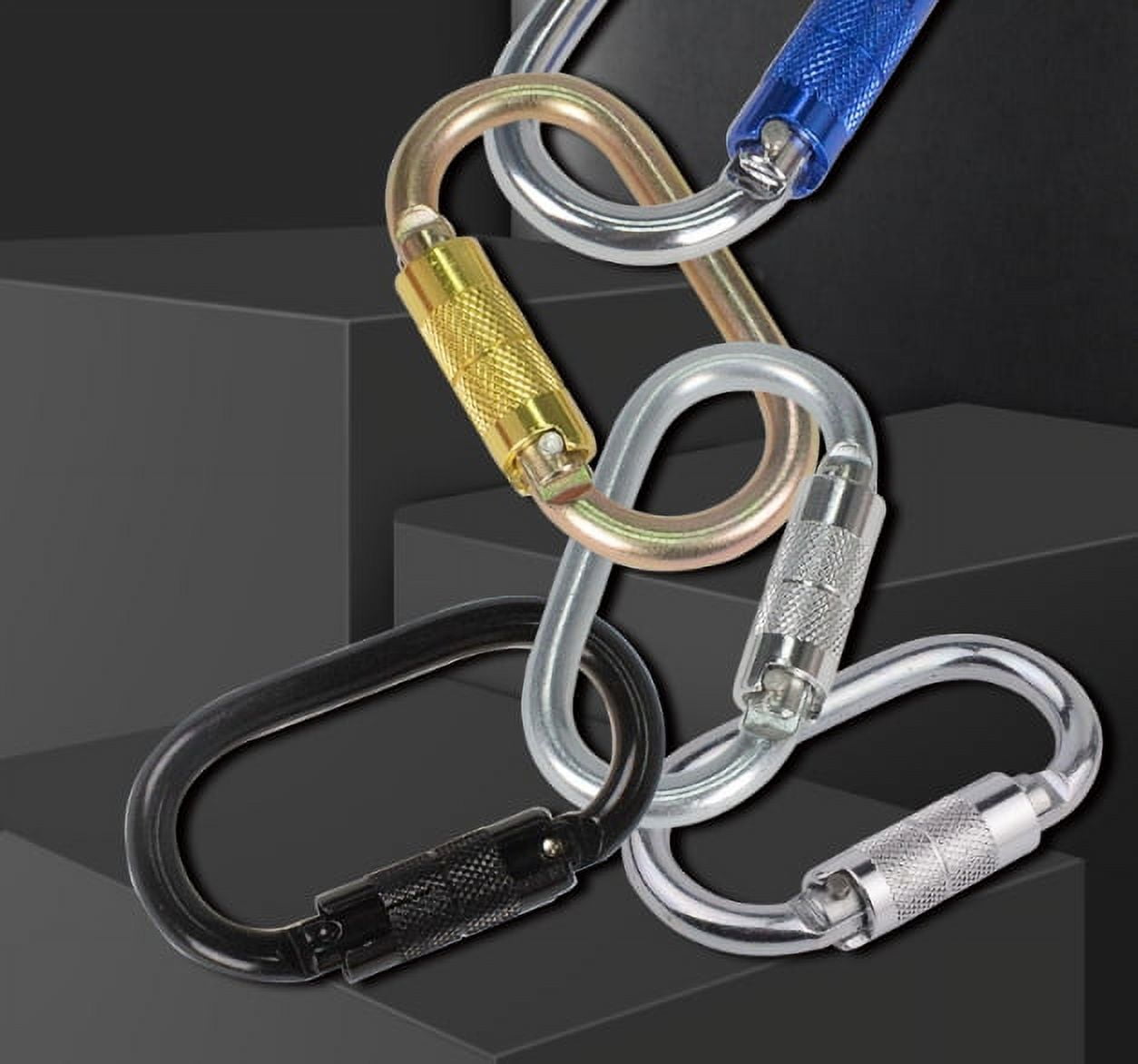 WSYW 50 pcs 3" Aluminum Carabiner Key Hook Keychain Buckle D Shape ...