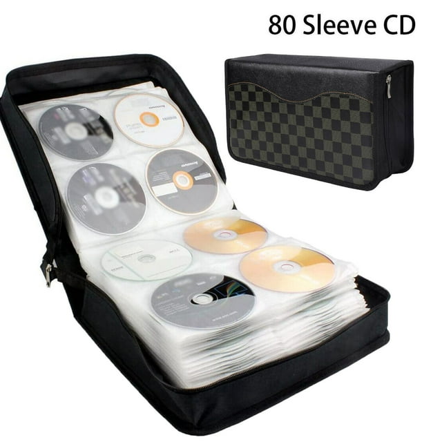 WSYW 80 Disc CD DVD Case Storage Bag Portable PU Leather Organizer ...