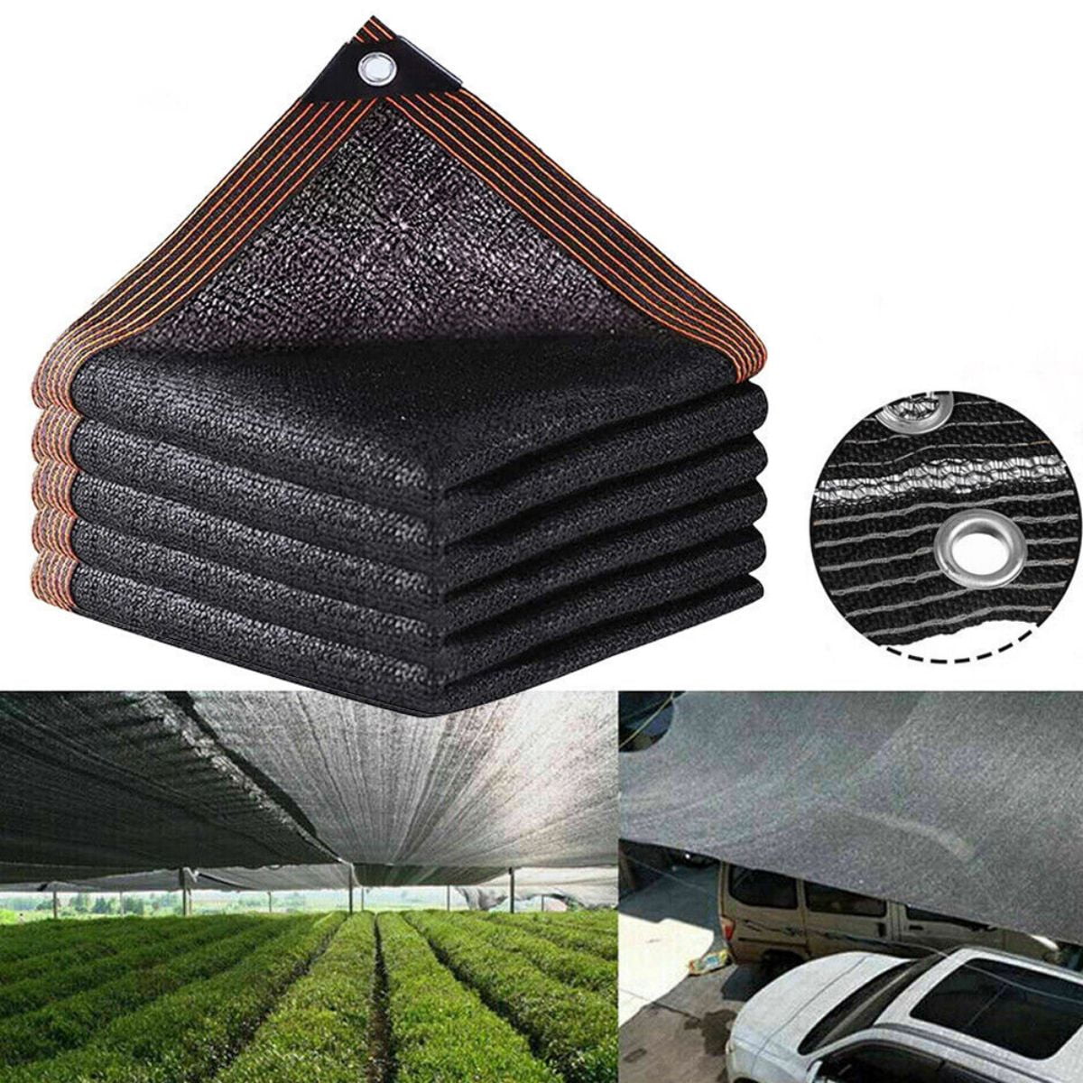WSYW 90% Sun Shade Cloth Net 6.5x6.5ft Outdoor Patio Plant Cover Mesh ...