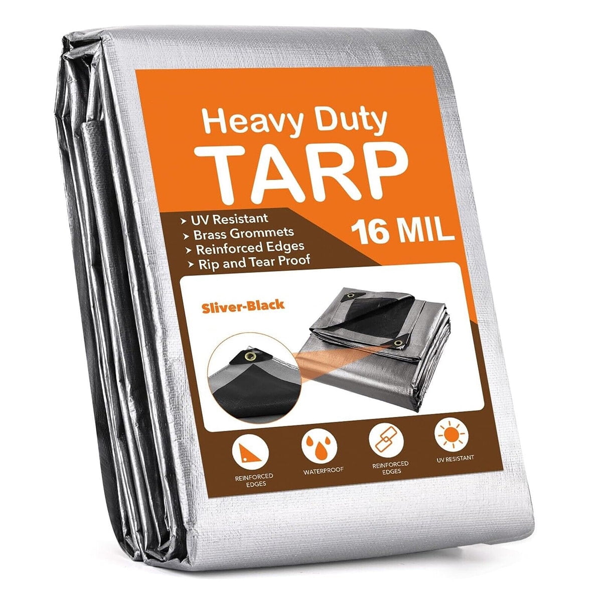 WSYW Canvas Tarps 16 Mil, 20*20ft Heavy Duty Waterproof Tarpaulin Cover ...