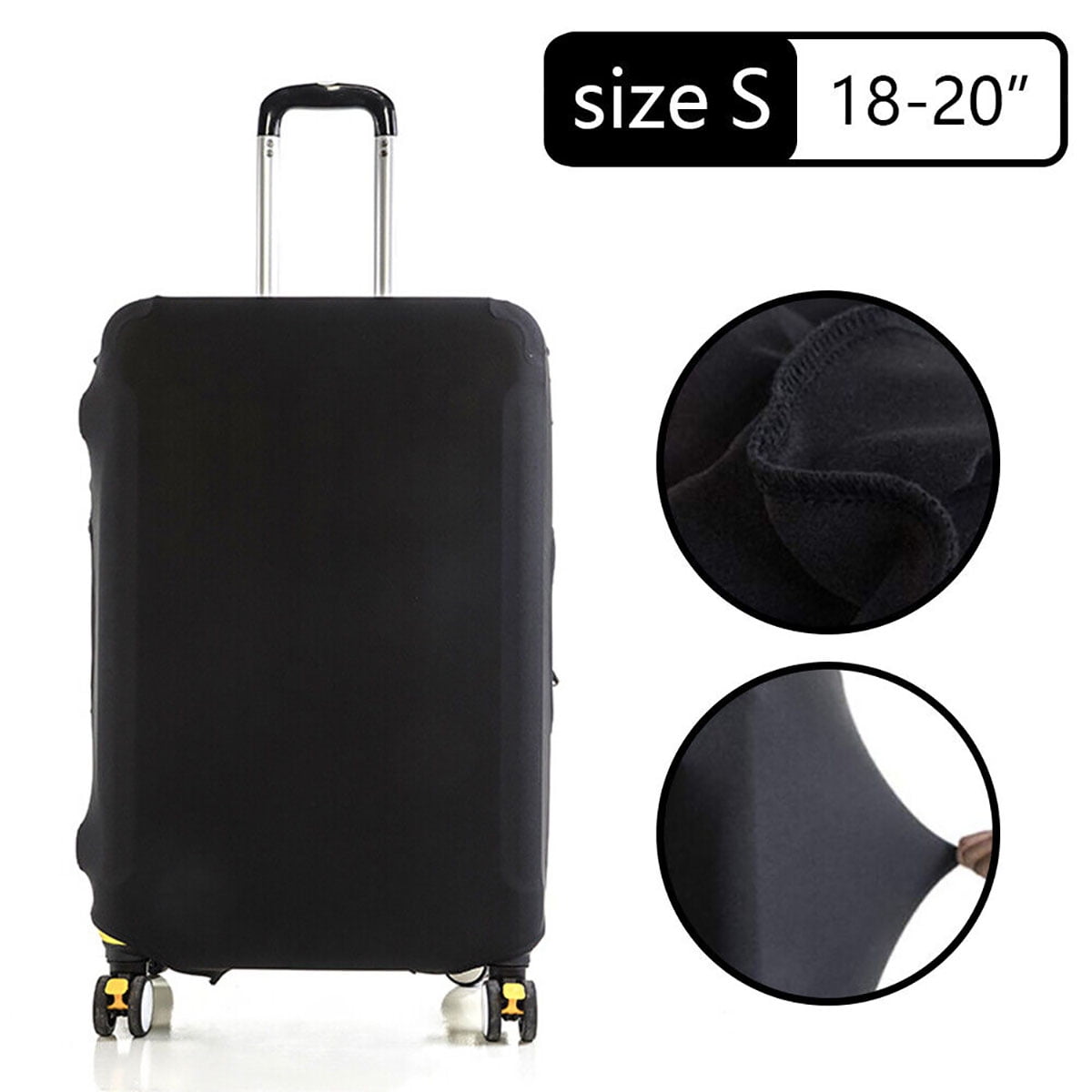 WSYW 18"-20" Anti Scratch Elastic Luggage with Protector Cover, Black ...