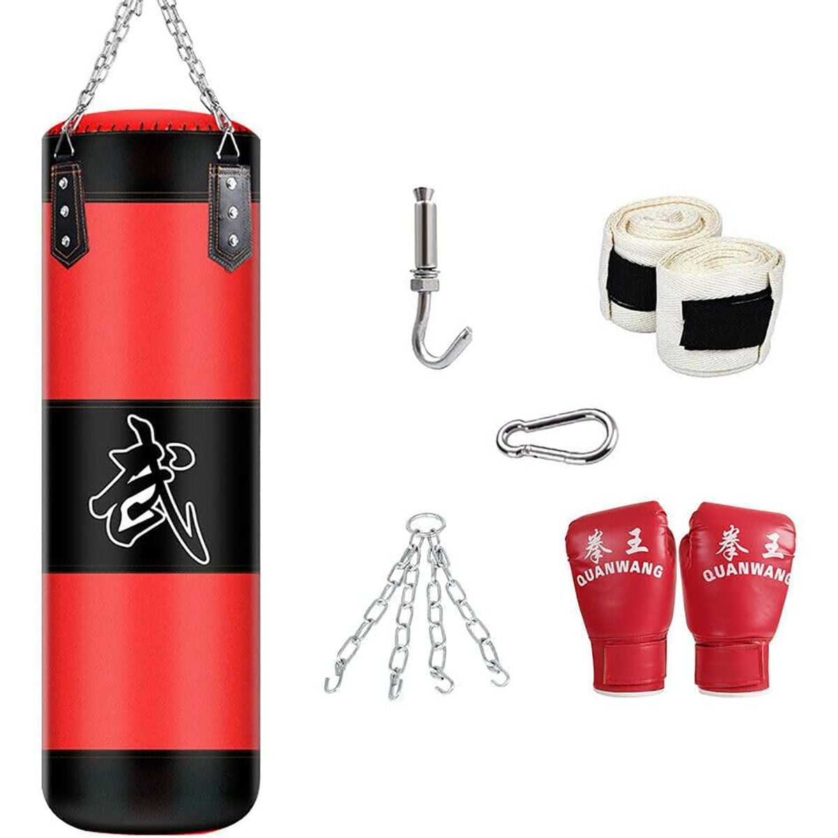 WSYW Hanging Punching Bag with Gloves, Full Heavy Boxing Set, Indoor ...