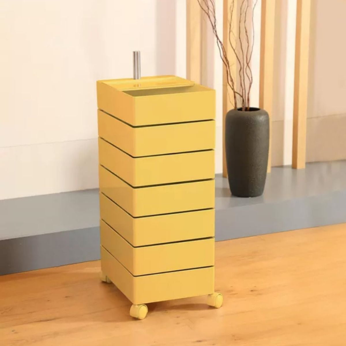 WSYW Nightstand 7-Tier Rotating Drawers End Table, 360-Degree Rotating ...