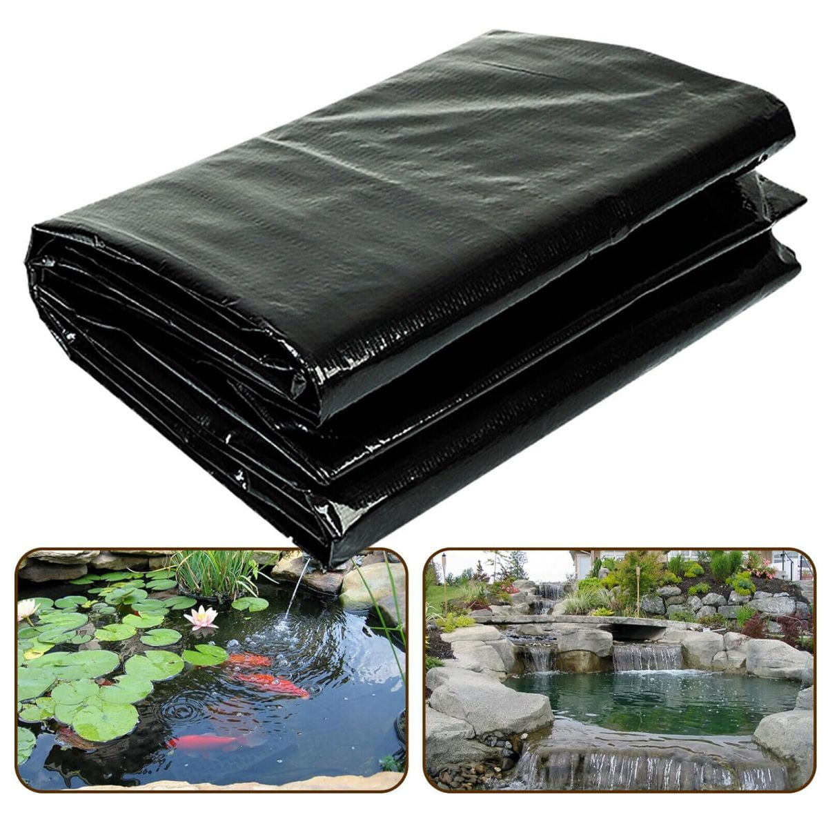 WSYW Pond Liner 10x10ft 12Mil HDPE Fish Pond Liner Waterproof Garden ...