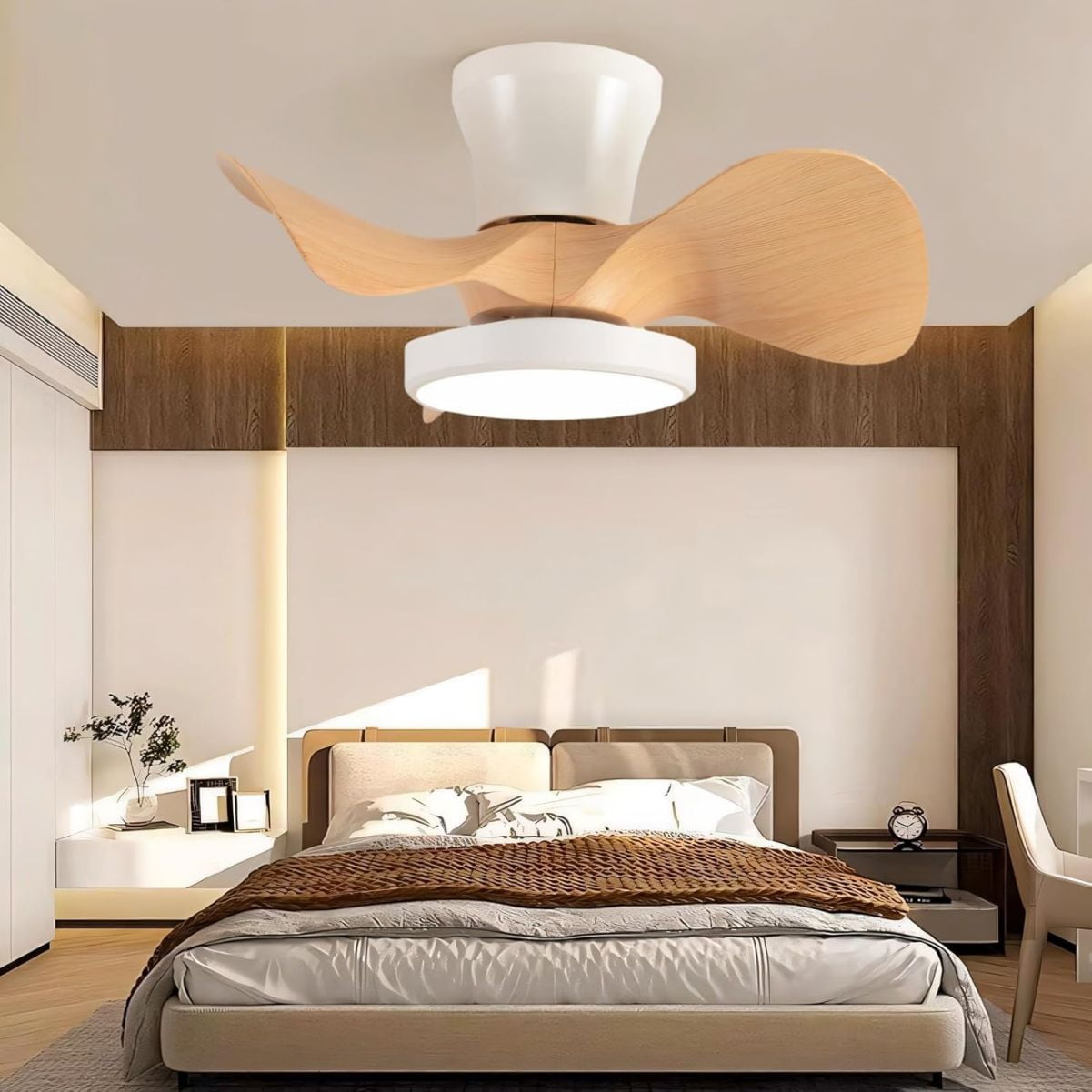 WSYW Quiet Ceiling Fan with Light and Remote, 22 Inch Flush Mount ...