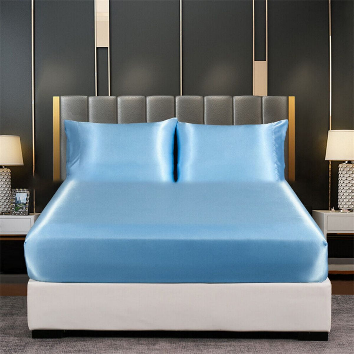 Wsyw Satin Silk Sheets Bed Deep Pocket Twin Full Queen King Bed