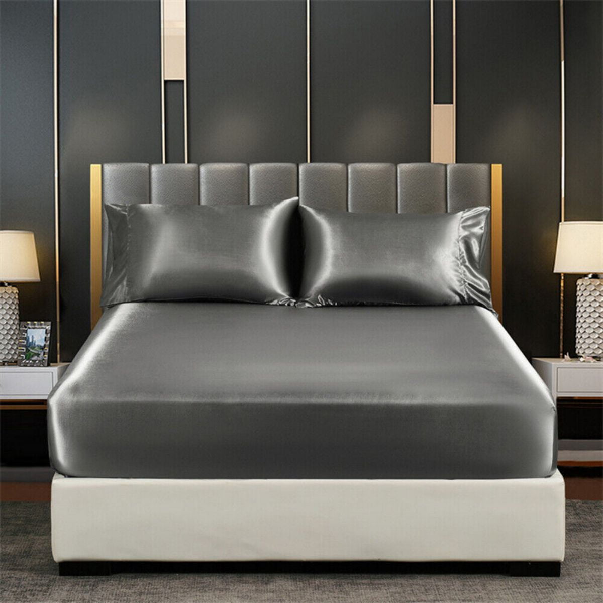 Wsyw Satin Silk Sheets Bed Deep Pocket Twin Full Queen King Bed