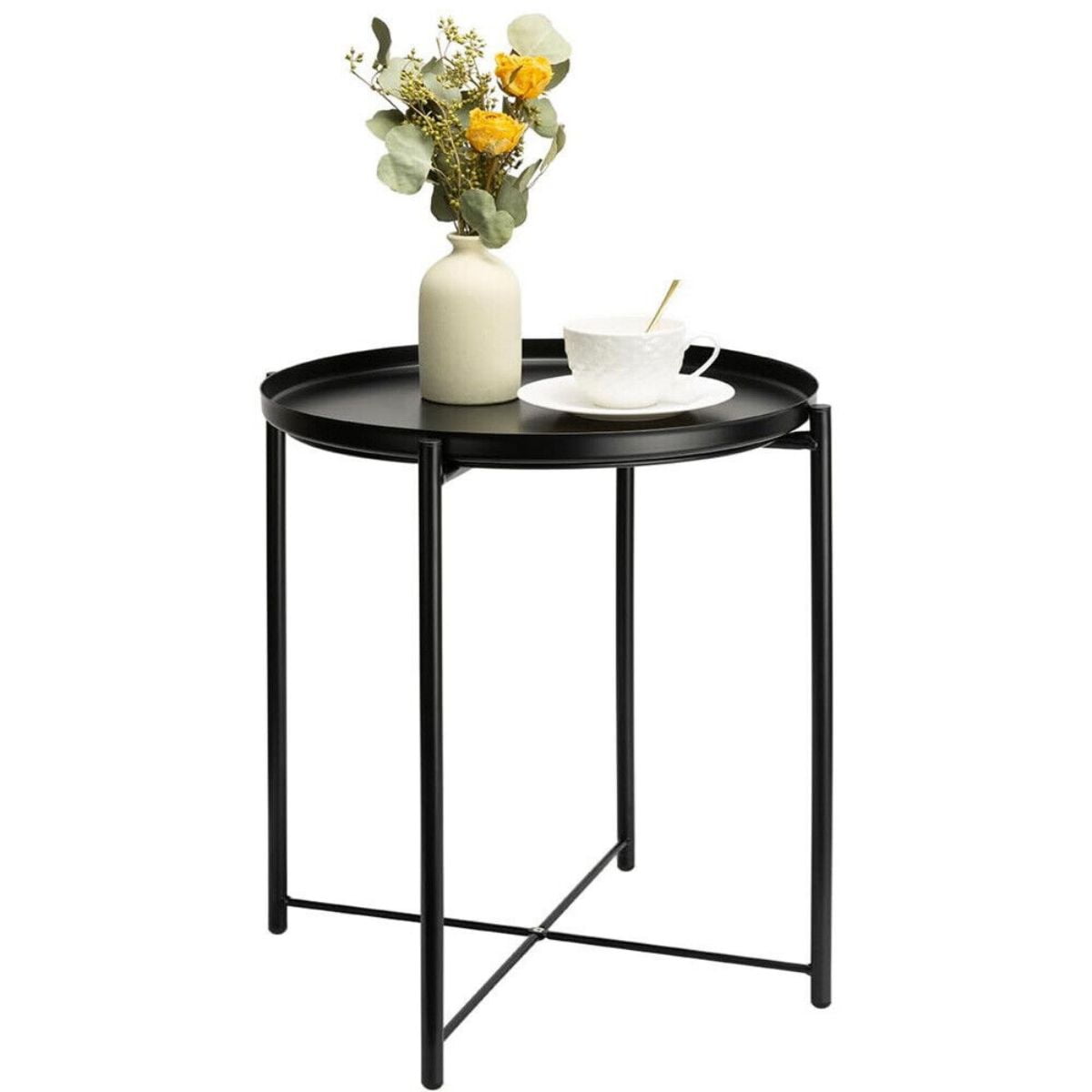 WSYW Side Table, Metal End Table Round Side Table Sofa Small Table with ...