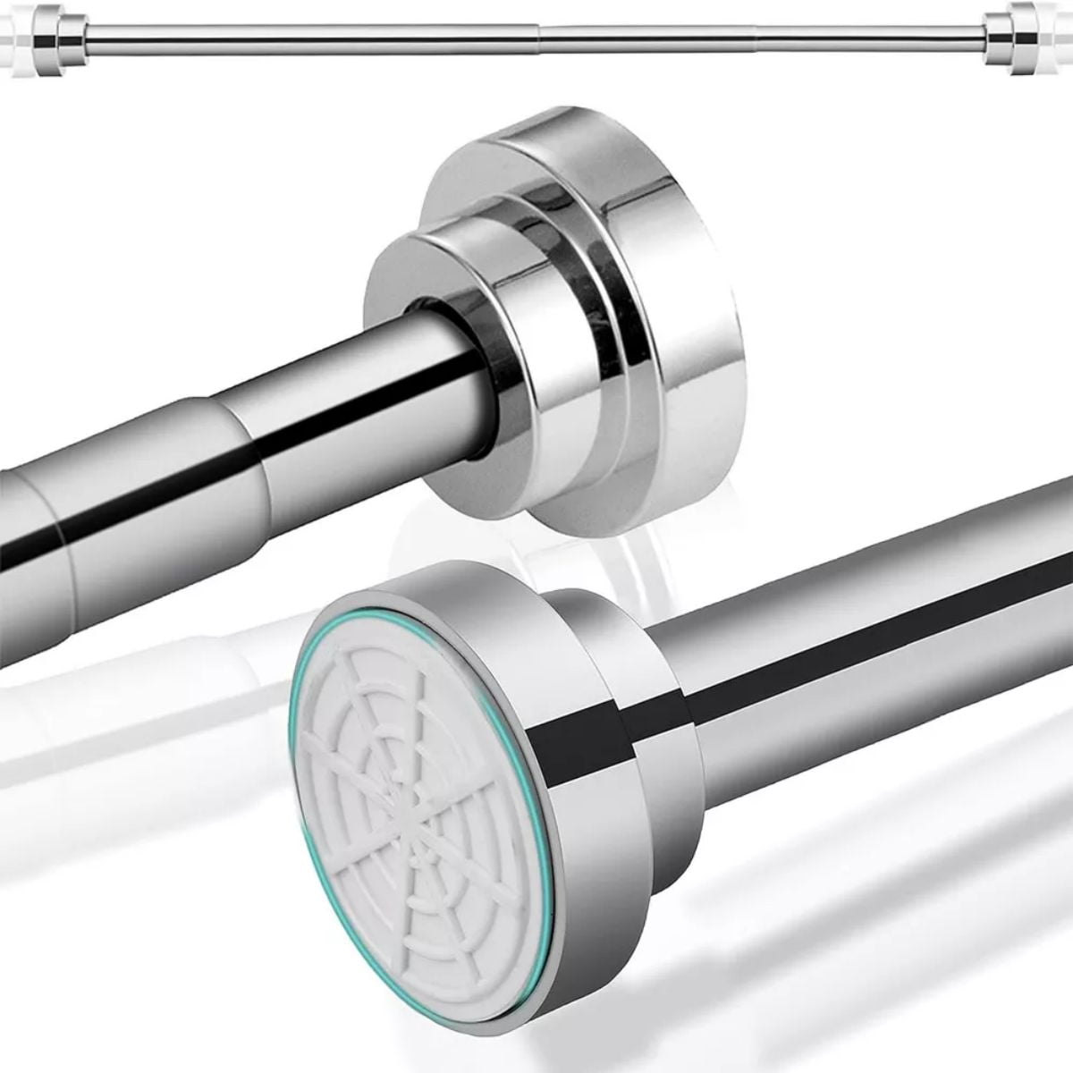 WSYW Stainless Steel Telescopic Shower Curtain Rail Rod Clothes Drying ...