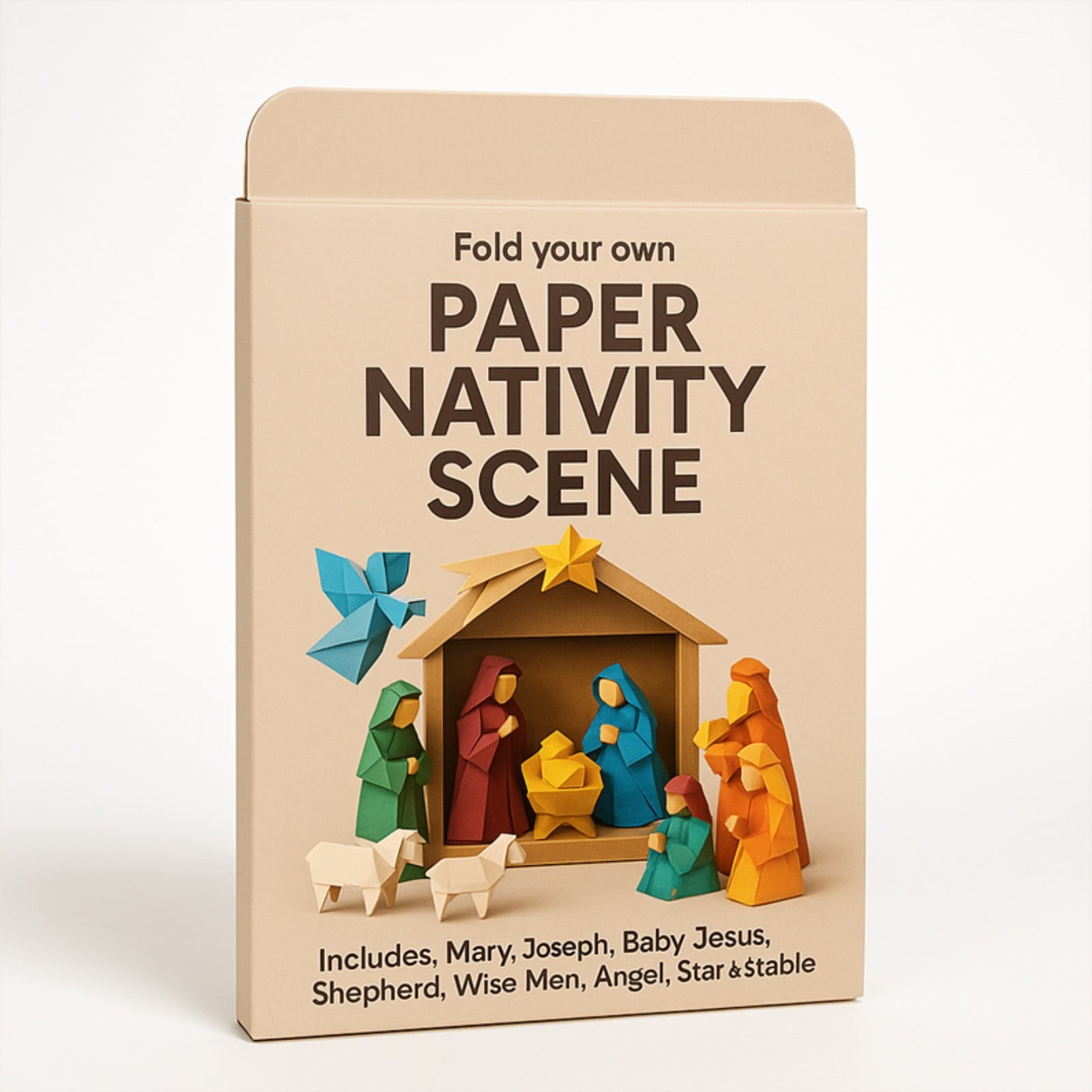 WSZZL DIY Paper Nativity Scene, Complete Set with Pre-cut Figures, Easy ...
