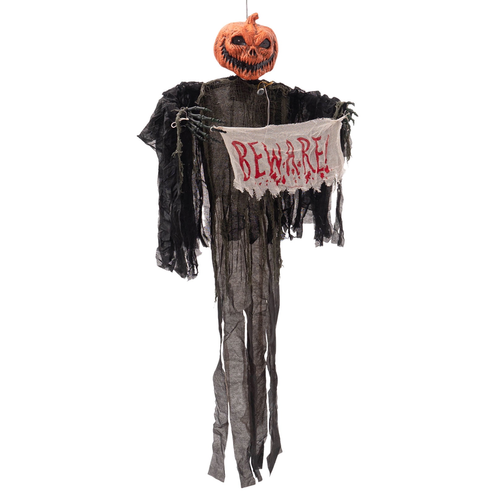 WSZZL Halloween Hanging Ghost Decoration with Scary Pumpkin Head ...