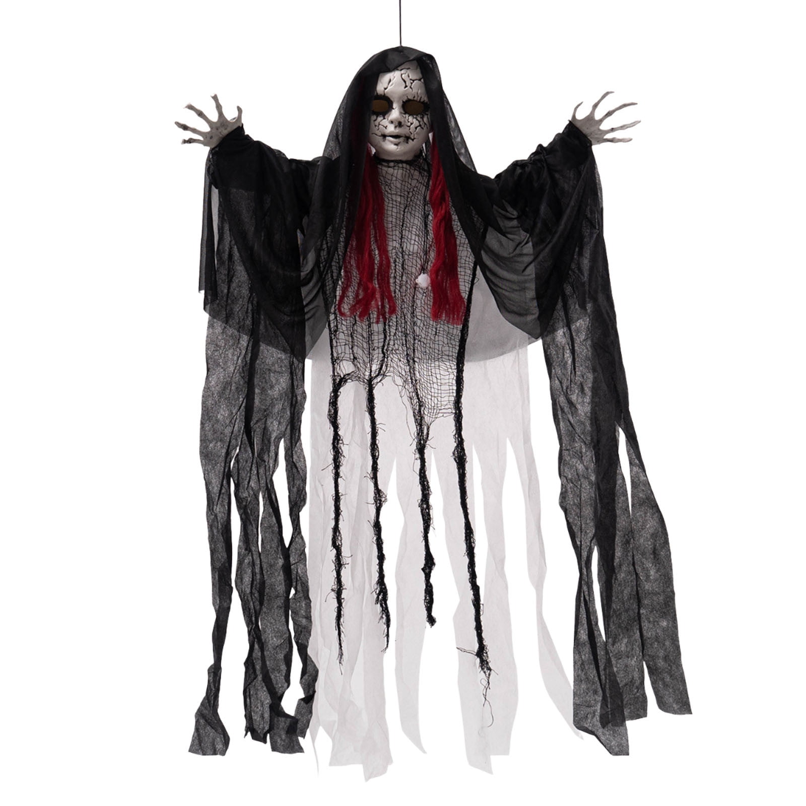 WSZZL Halloween Hanging Ghost Doll 40 Inch with Motorized Motion, Scary ...