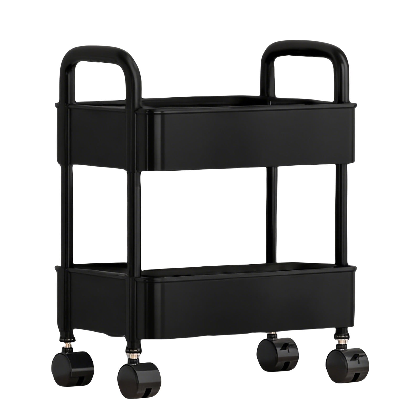 WSZZL Kitchen Storage Trolley, Four-Tier Shelving Cart, Plastic, Black ...