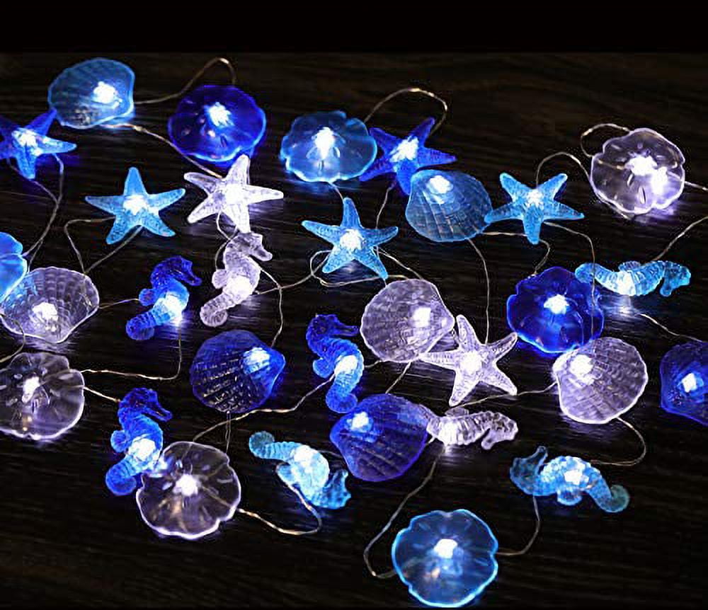 WSgift Coastal String Lights, 17.5 Ft 36 Cold White LED Beach ...