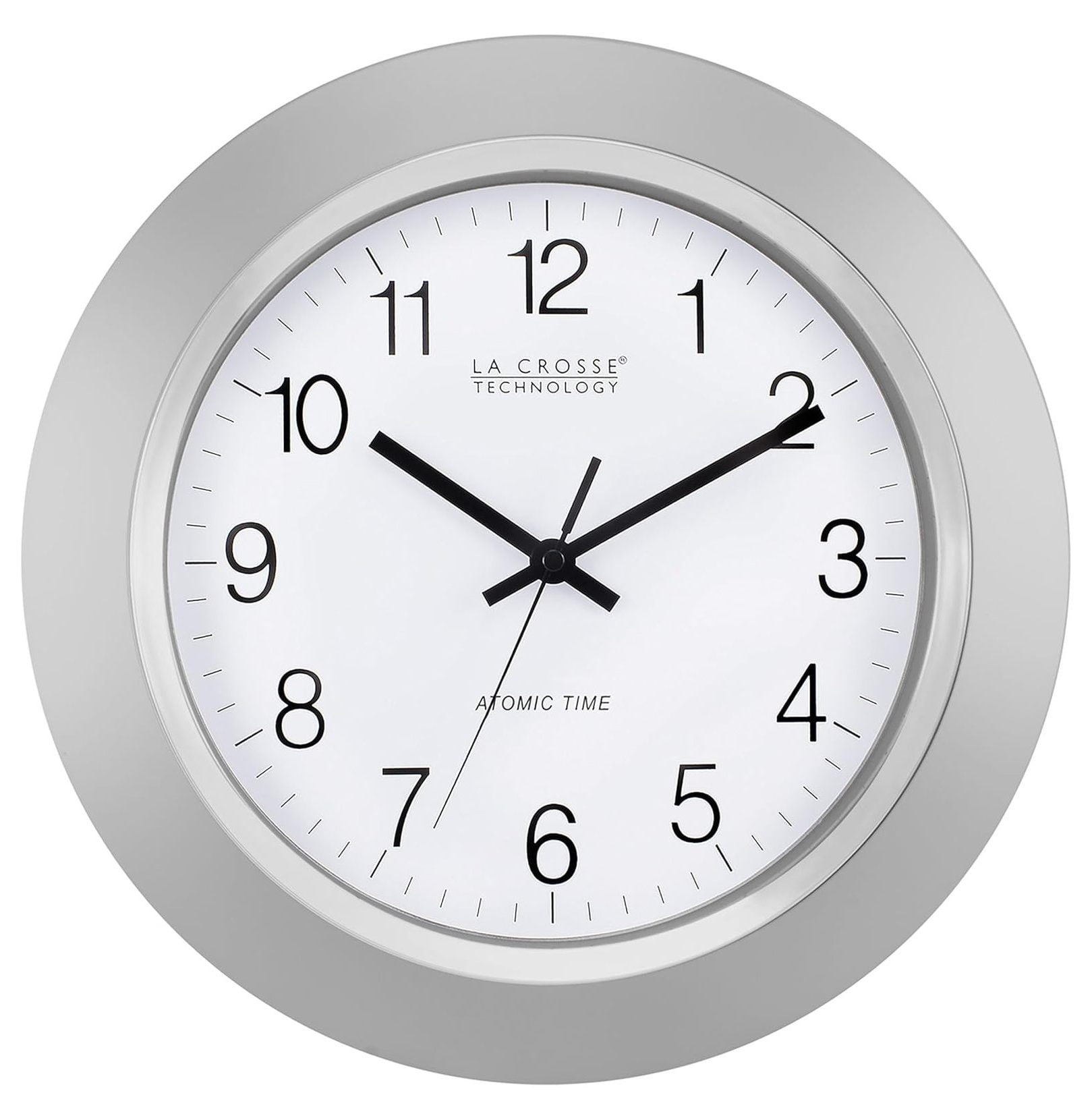 WT-3144S 14 Inch Atomic Analog Silver Wall Clock - Walmart.com