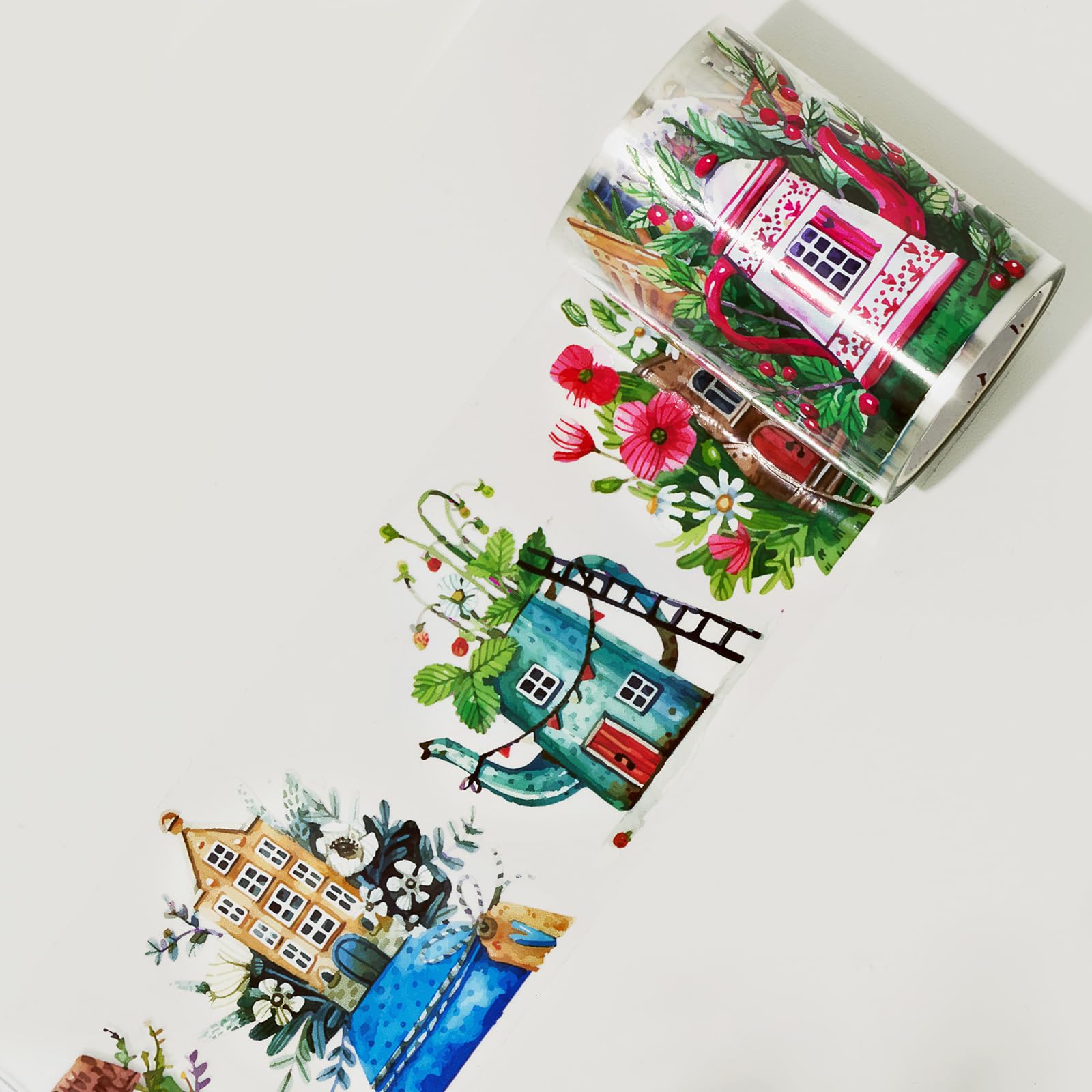 WT Forest Houses Wide PET Tape, Single Roll, Designs, Watercolor ...