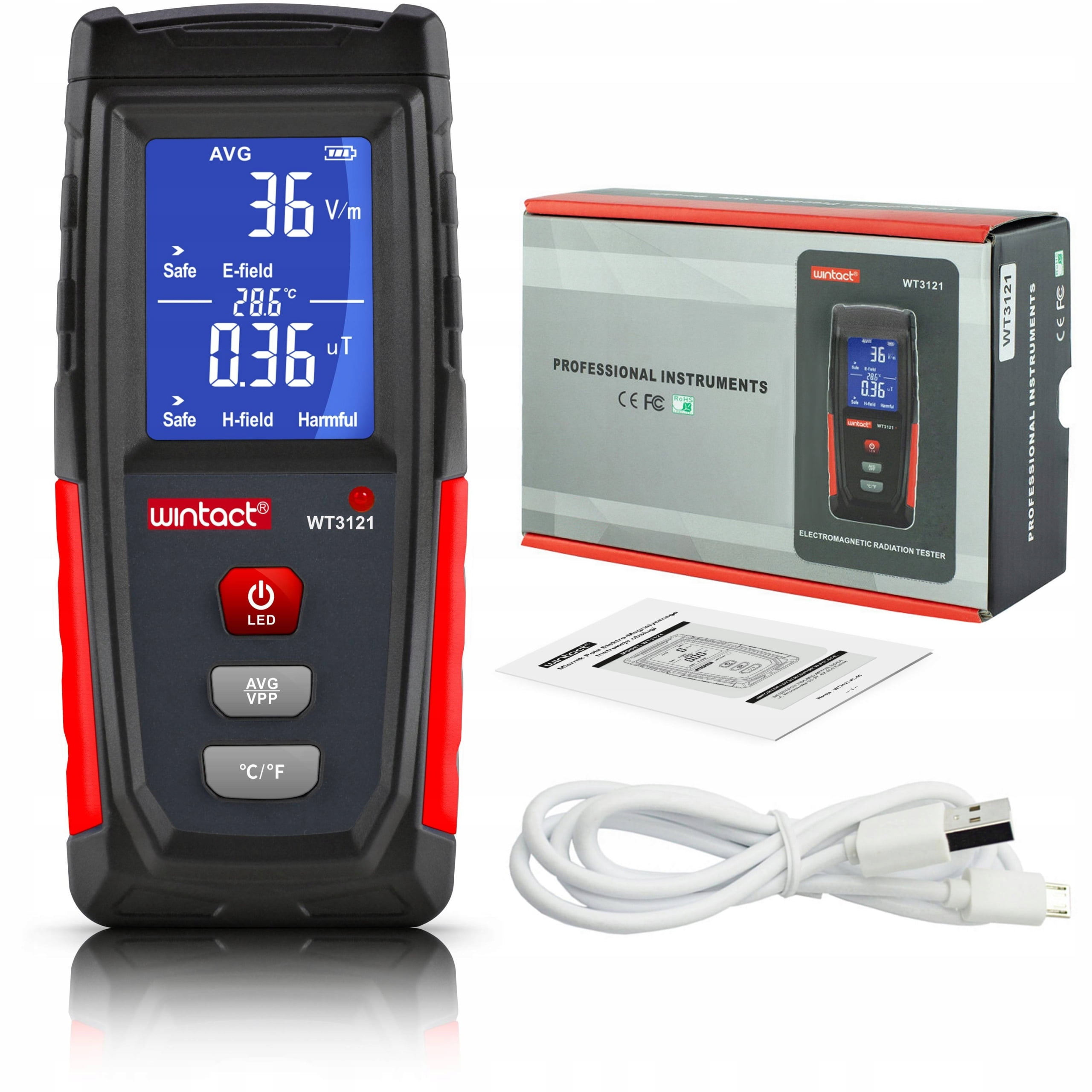 WT3121 Electromagnetic Radiation Meter Field Strength Meter - Walmart.com