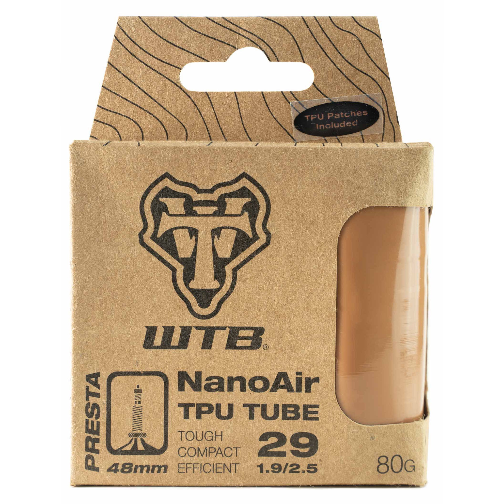 WTB NanoAir TPU Tube, 29 x 1.9-2.5", 48mm PV Presta Valve - Walmart.com